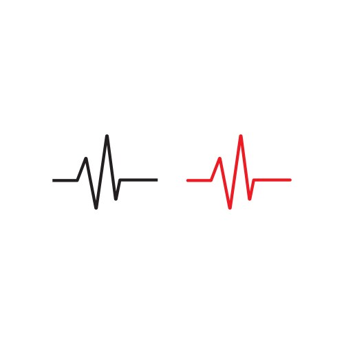 Heart beat monitor pulse line art icon ecg Vector Image