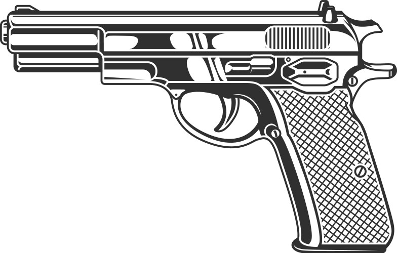 Luger p08 parabellum retro pistol Royalty Free Vector Image