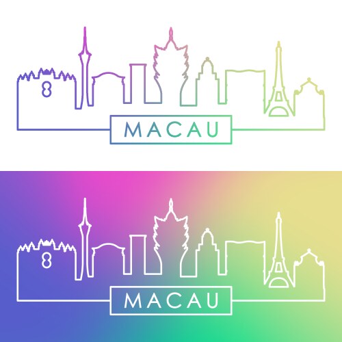 Macau city attractions - pagoda-style arch sketch Vector Image