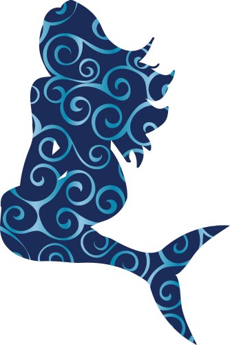 Mermaid siren pattern silhouette ancient mythology