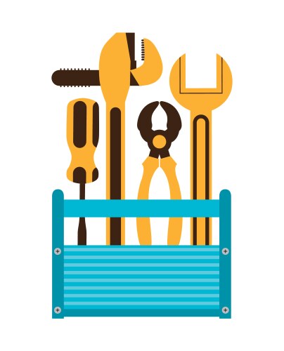 Hand box with tools Royalty Free Vector Image - VectorStock