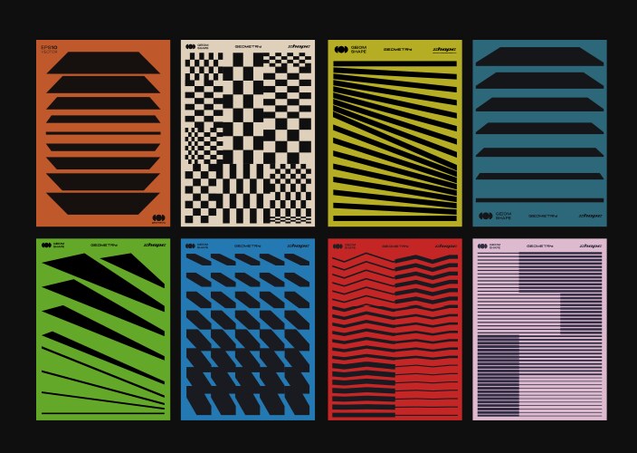 Set of swiss design posters geometric shapes Vector Image