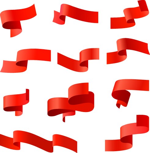 Three red ribbons with gold stripes Royalty Free Vector