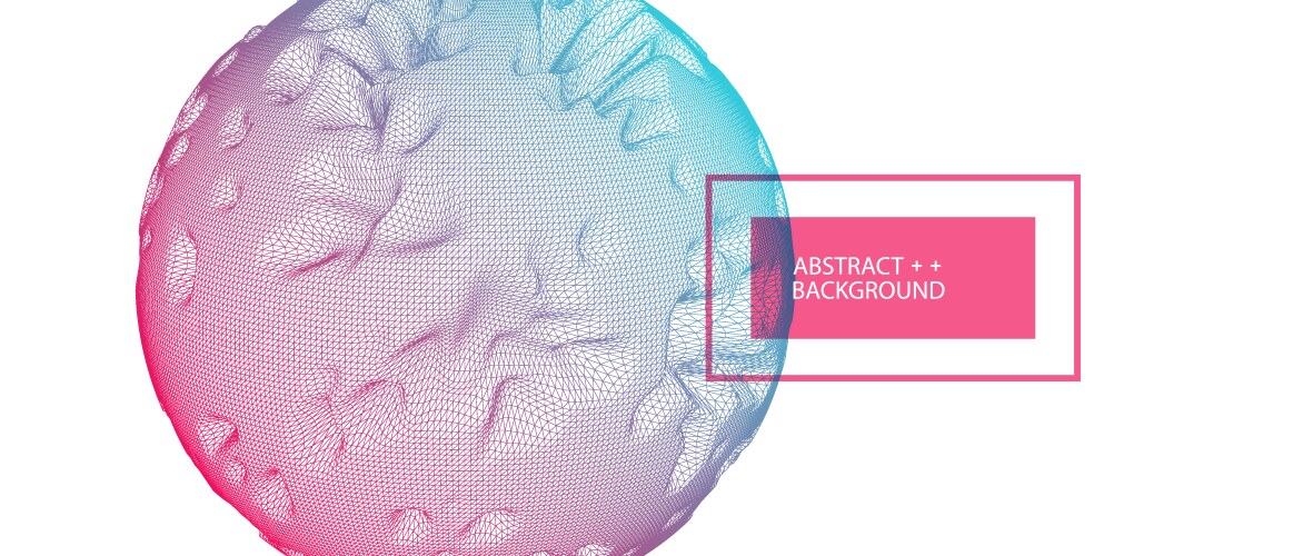 Abstract sphere background with waves 3d surface Vector Image