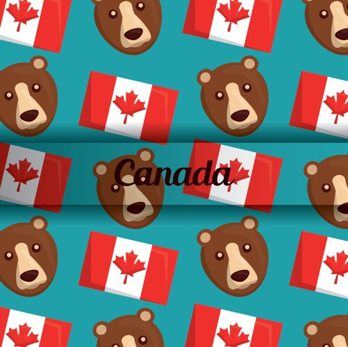 Canada flag map monument Royalty Free Vector Image