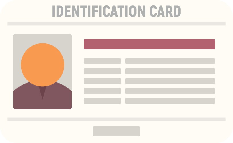 Id card identification icon simple photo Vector Image