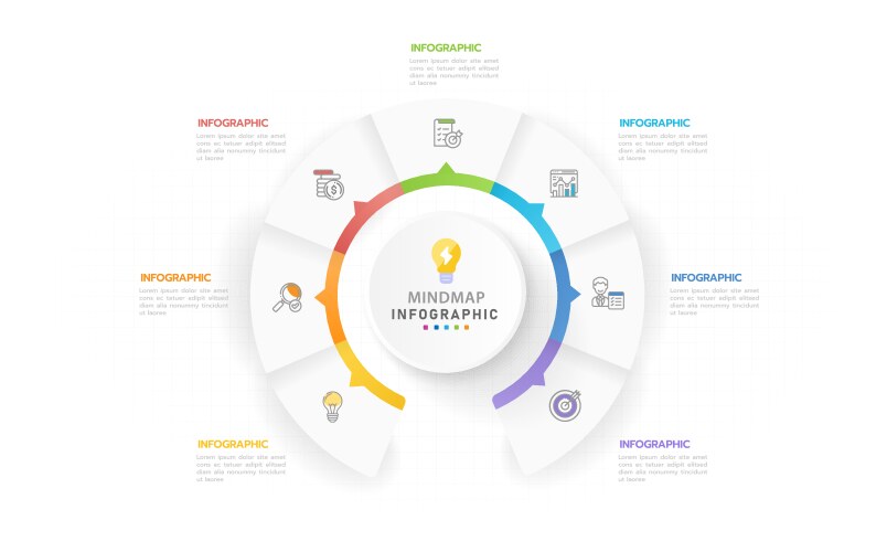 Project mindmap chart Royalty Free Vector Image