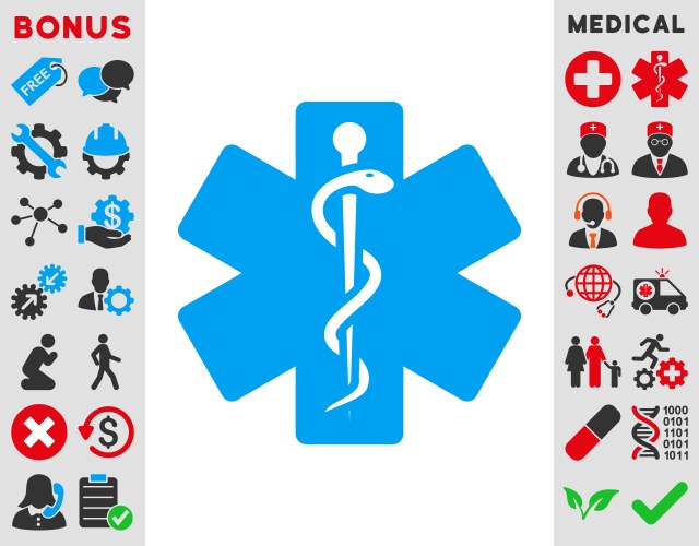 Medical international symbols set star of life Vector Image