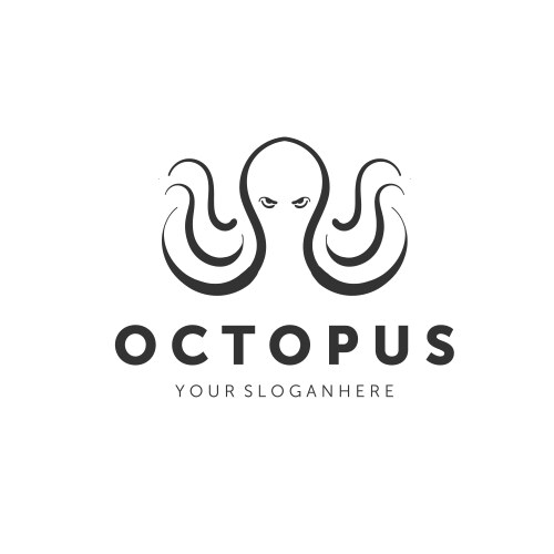 Engraved octopus icon Royalty Free Vector Image