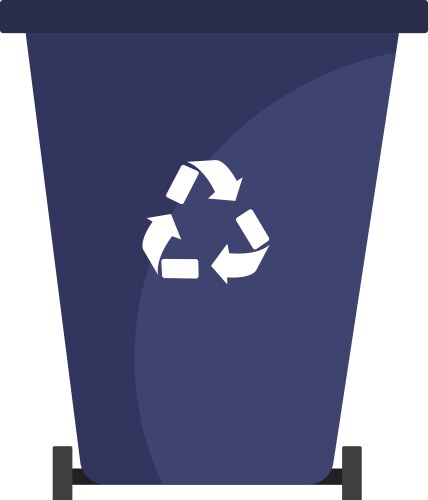 Blue trash bin on a white background Royalty Free Vector