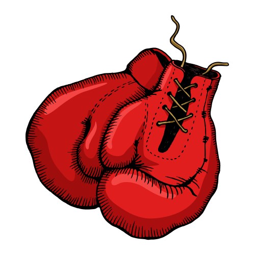 Hand in boxing glove sketch engraving Royalty Free Vector