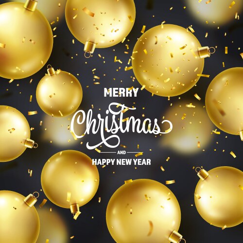 Christmas tree shiny red balls set new year Vector Image