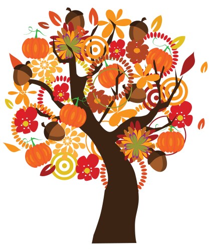 Ornamental tree a symbol of thanksgiving day Vector Image