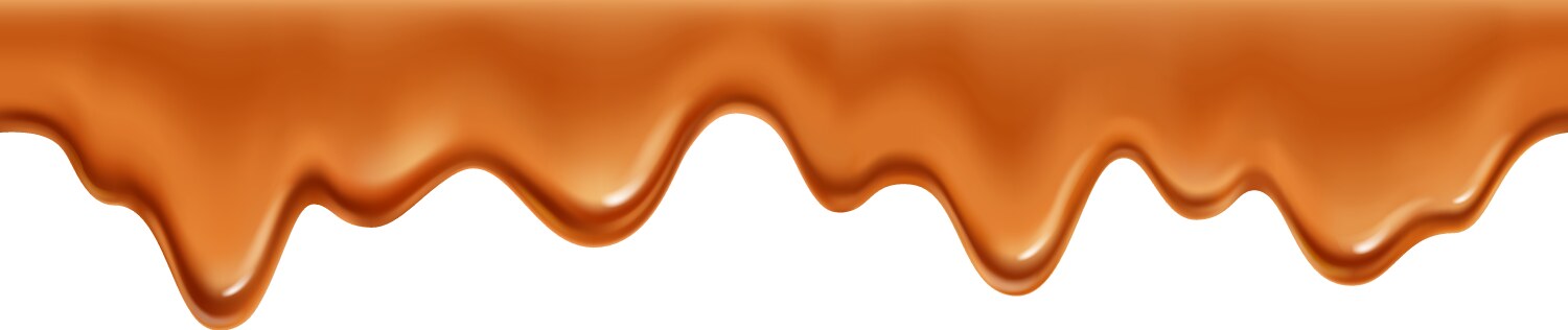 Realistic splashes caramel icon set Royalty Free Vector