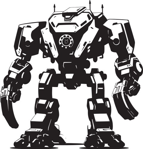 Robotic titan war robot logo icon mechanical Vector Image