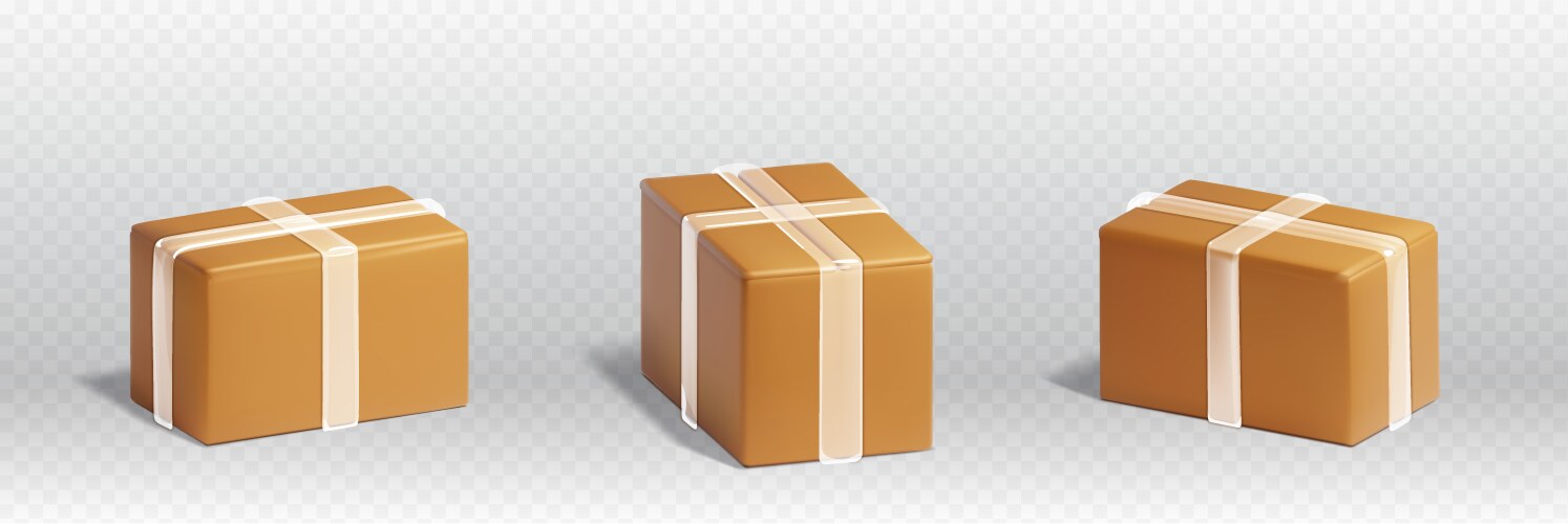 3d delivery cardboard box package carton parcel Vector Image