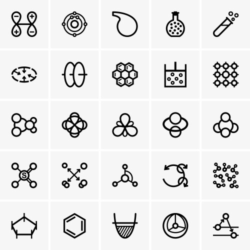 Chemistry Laboratory Icon Set Royalty Free Vector Image