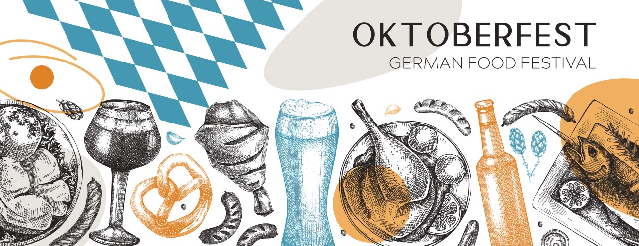 German cuisine background banner Royalty Free Vector Image