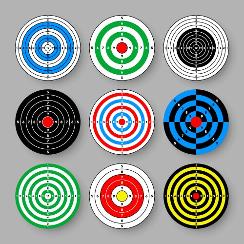 Target for shooting range gun silhouette hitting Vector Image