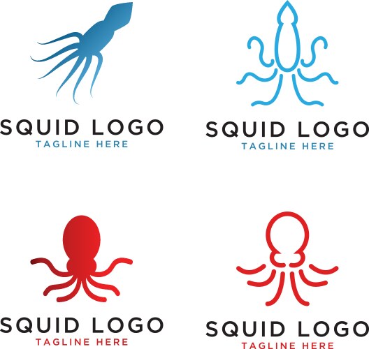Squid icon design template Royalty Free Vector Image