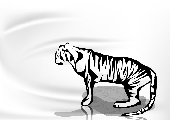 Tiger walking cartoon logo Royalty Free Vector Image