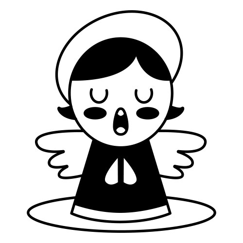 Praying angel color stroke Royalty Free Vector Image