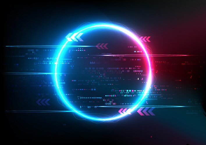 Red gaming interface data digital technology Vector Image