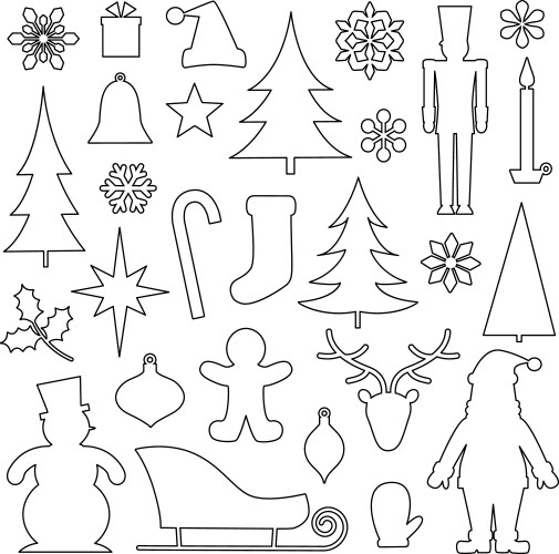 Free Christmas Outline Vector Images (over 1,400)