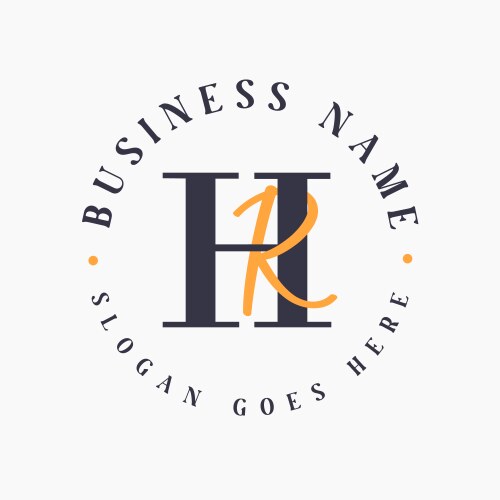 Hr location logo bundle letter dual icons Vector Image