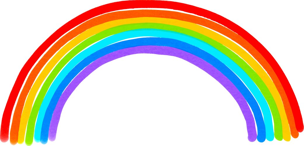 Child drawing rainbow arc Royalty Free Vector Image