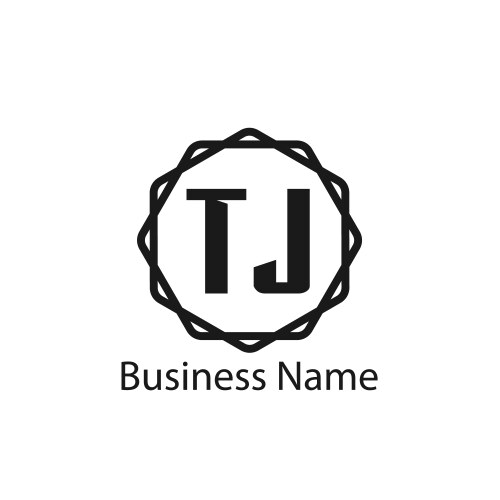 Initial letter tj logo template design Royalty Free Vector