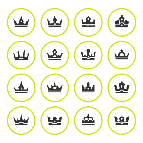 Bejeweled crown round icon Royalty Free Vector Image