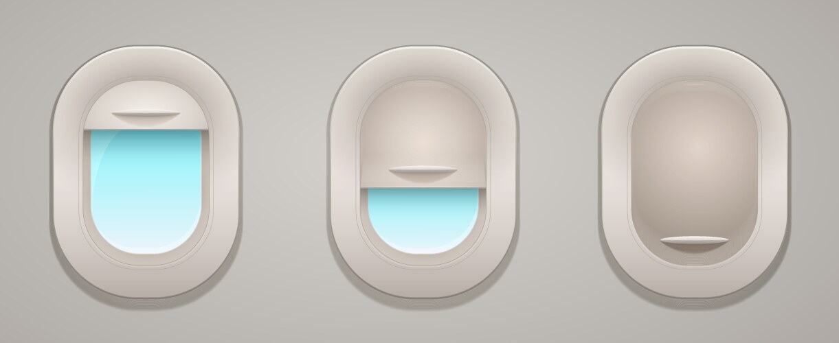 Airplane window template inside and outside view Vector Image
