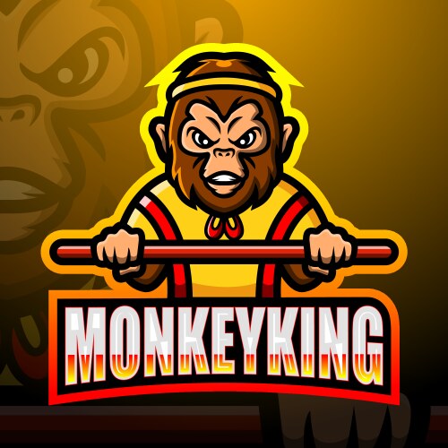 Kingkong mascot esport logo design Royalty Free Vector Image