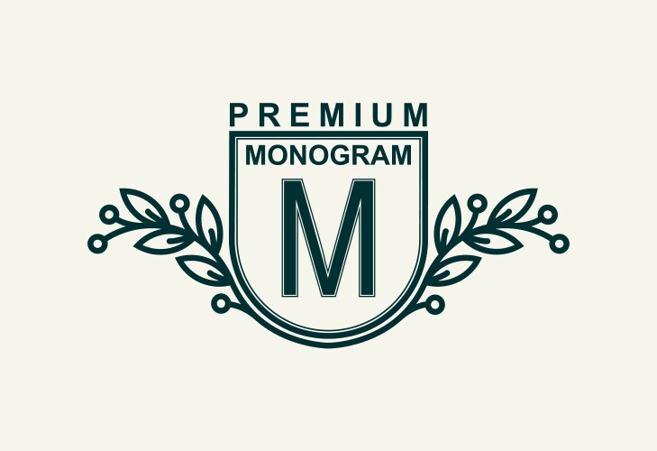 Blooming floral initial m monogram and logo Vector Image