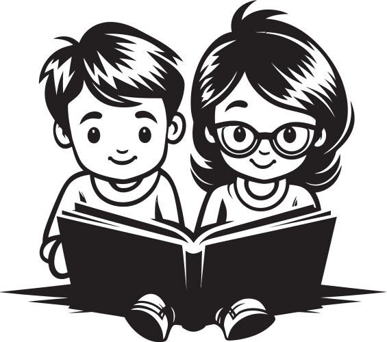 Children Reading Book Logo Vector Images (over 1,000)