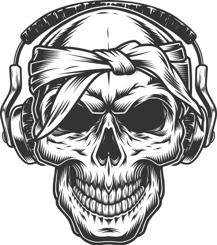 Skull Headphones Tattoo Vector Images (over 740)