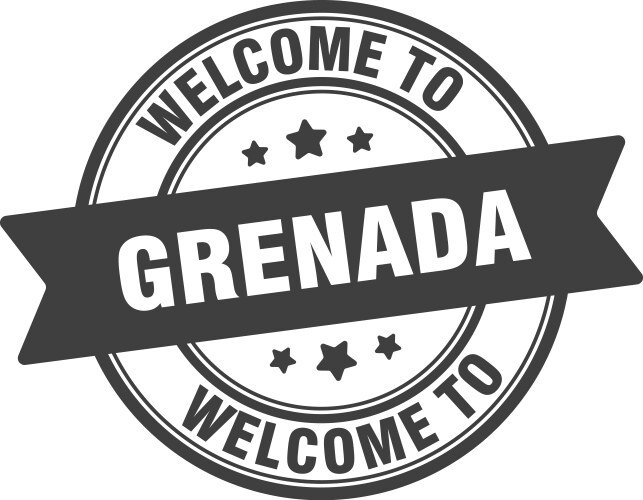 Welcome to grenada stamp round sign Royalty Free Vector
