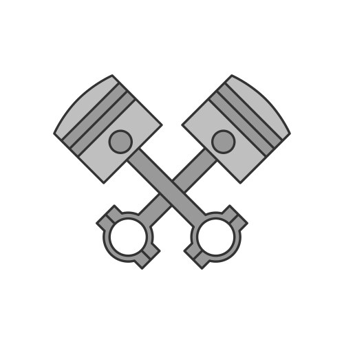 Two crossed pistons Royalty Free Vector Image - VectorStock