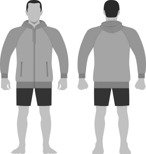 Standing young man boy character in front back Vector Image