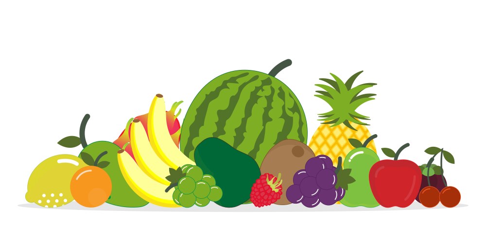 Funny fruit characters group cartoon Royalty Free Vector
