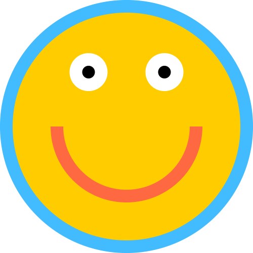Happy smiley smiling face flat style Royalty Free Vector