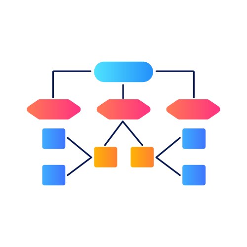 Minimal flowchart for hierarchy team planning Vector Image