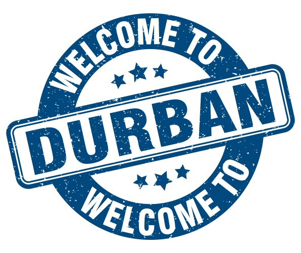 Welcome to durban stamp round sign Royalty Free Vector Image