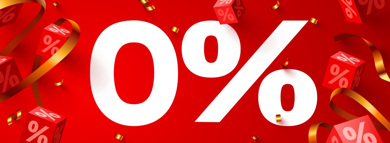 3d zero number with colorful confetti zero Vector Image