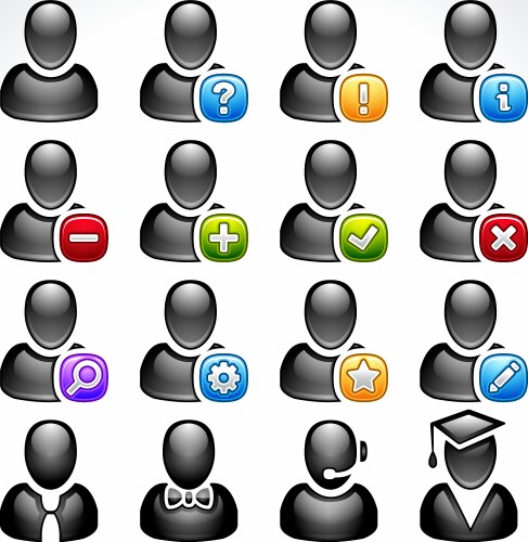 Colorful user icons set Royalty Free Vector Image