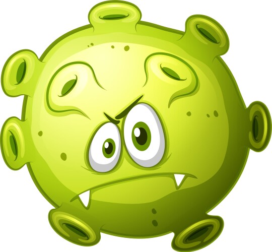 Bacteria with angry face Royalty Free Vector Image
