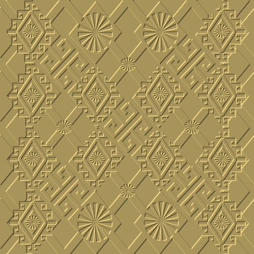 Textured emboss celtic greek relief 3d seamless Vector Image