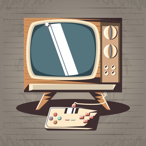 Video game retro with tv Royalty Free Vector Image