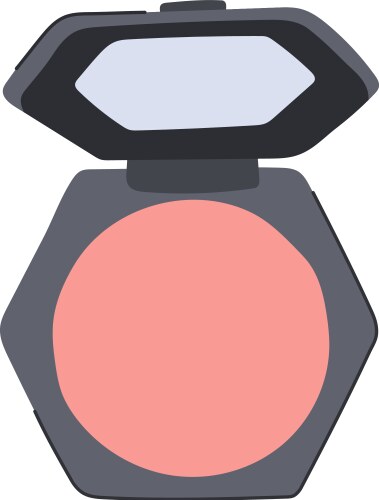 Shimmer blush compact cartoon Royalty Free Vector Image